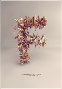 Sculptural Alphabet Typography by Alexis Persani