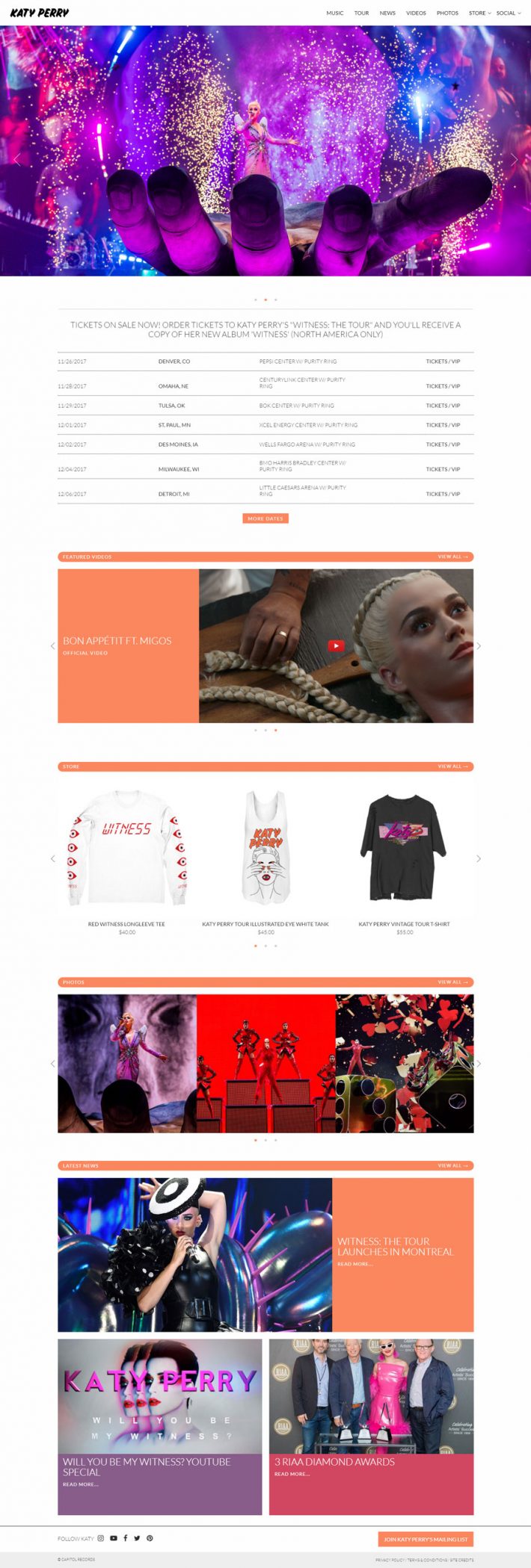 10 Popular Celebrity Website Design for Inspiration