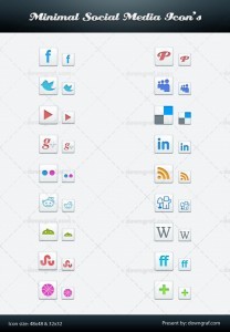 Free Minimal Social Media Icons PSD