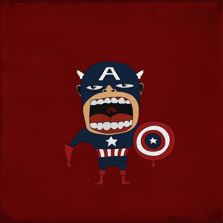20 Superheroes Screaming Illustration