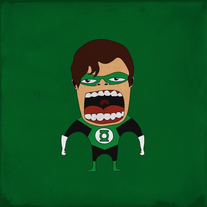 20 Superheroes Screaming Illustration