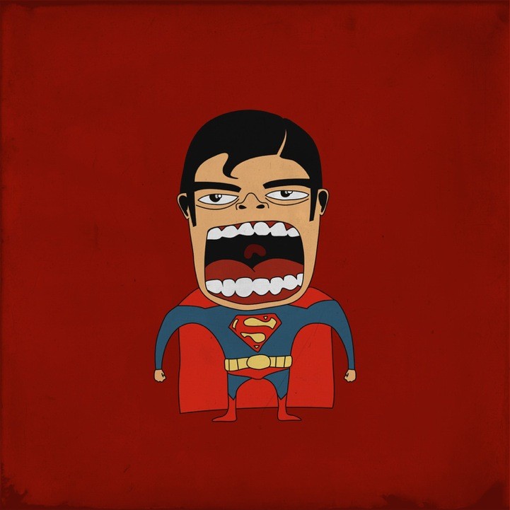 20 Superheroes Screaming Illustration