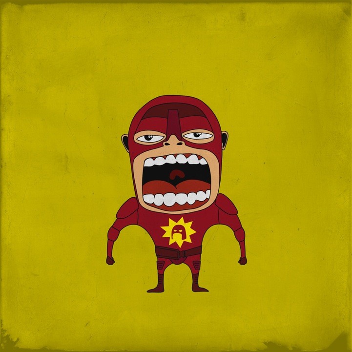 20 Superheroes Screaming Illustration