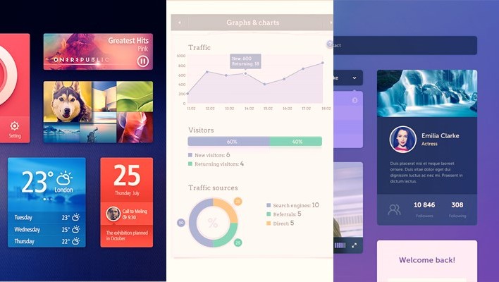 30 Best Free Photoshop Flat PSD UI Kits