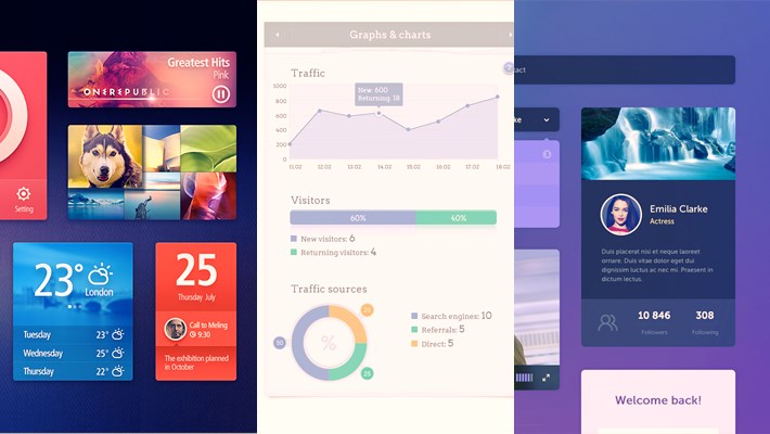 30 Best Free Photoshop Flat PSD UI Kits