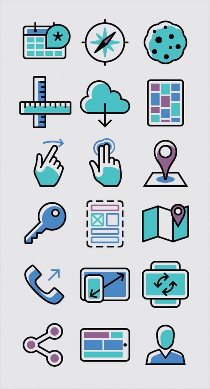 100 Free Responsive and Mobile Icon Set