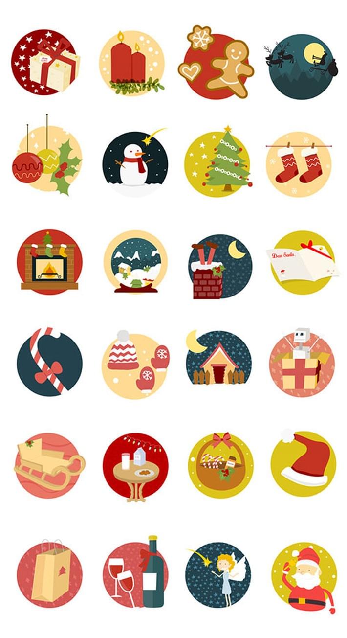 24 Free Christmas Icon Set