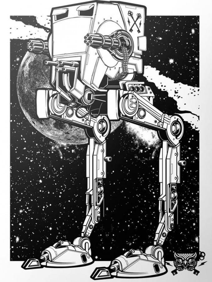 Awesome Grayscale Vector Illustration by Joshua M. Smith
