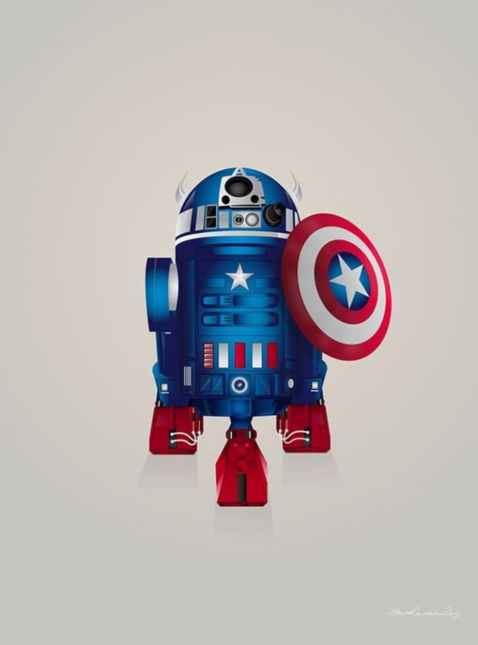 Droid R2-D2 Superheroes Digital Art by Steve Berrington