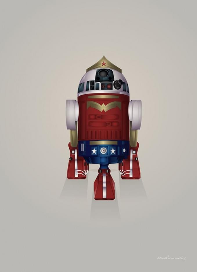 Droid R2-D2 Superheroes Digital Art by Steve Berrington