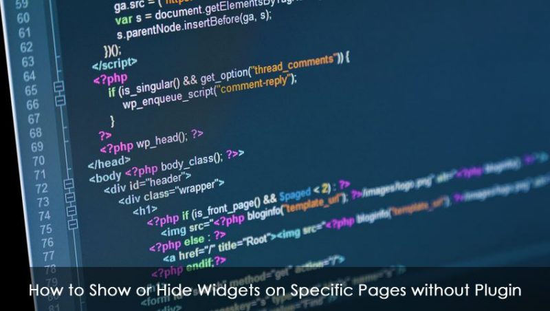 How to Show or Hide Widgets on Specific Pages without Plugin