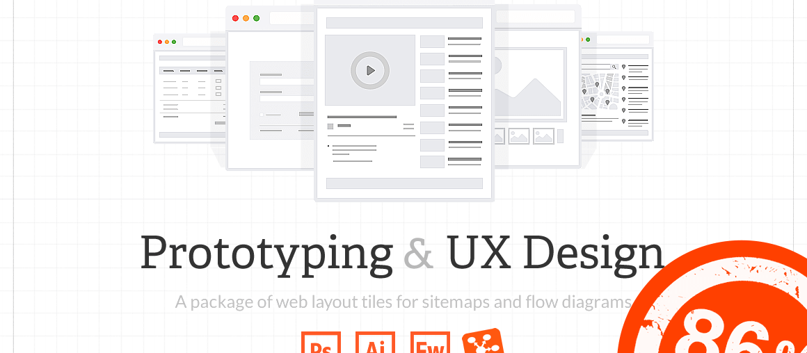 UX Web Tiles for Flow Diagrams and Sitemaps