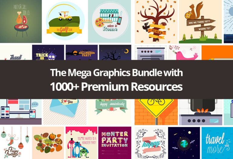 The Mega Graphics Bundle with 1000+ Premium Resources