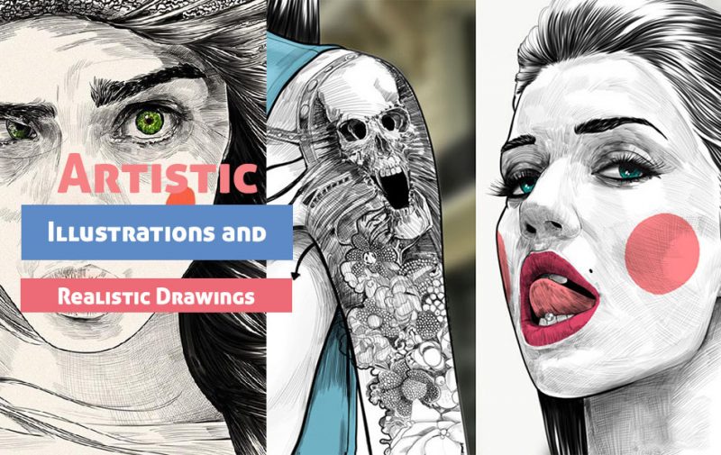 Artistic Illustrations and Realistic Drawings