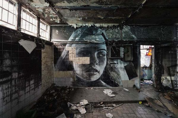 Collapse Portraits on Abandoned Buildings by Rone