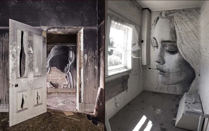 Collapse Portraits on Abandoned Buildings by Rone