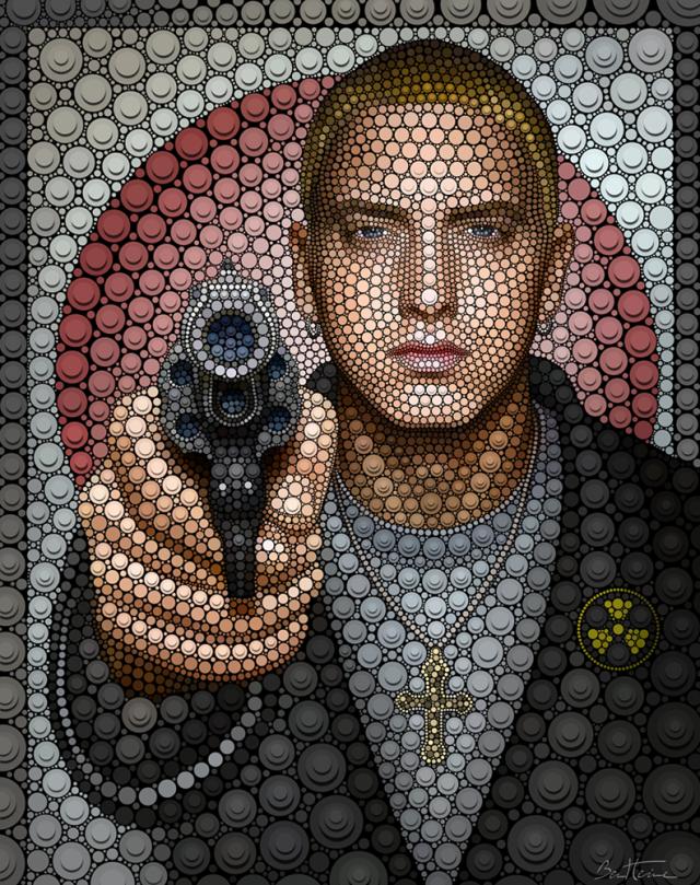 Celebrity Portraits Created with Circles - Digital Circlism by Ben Heine