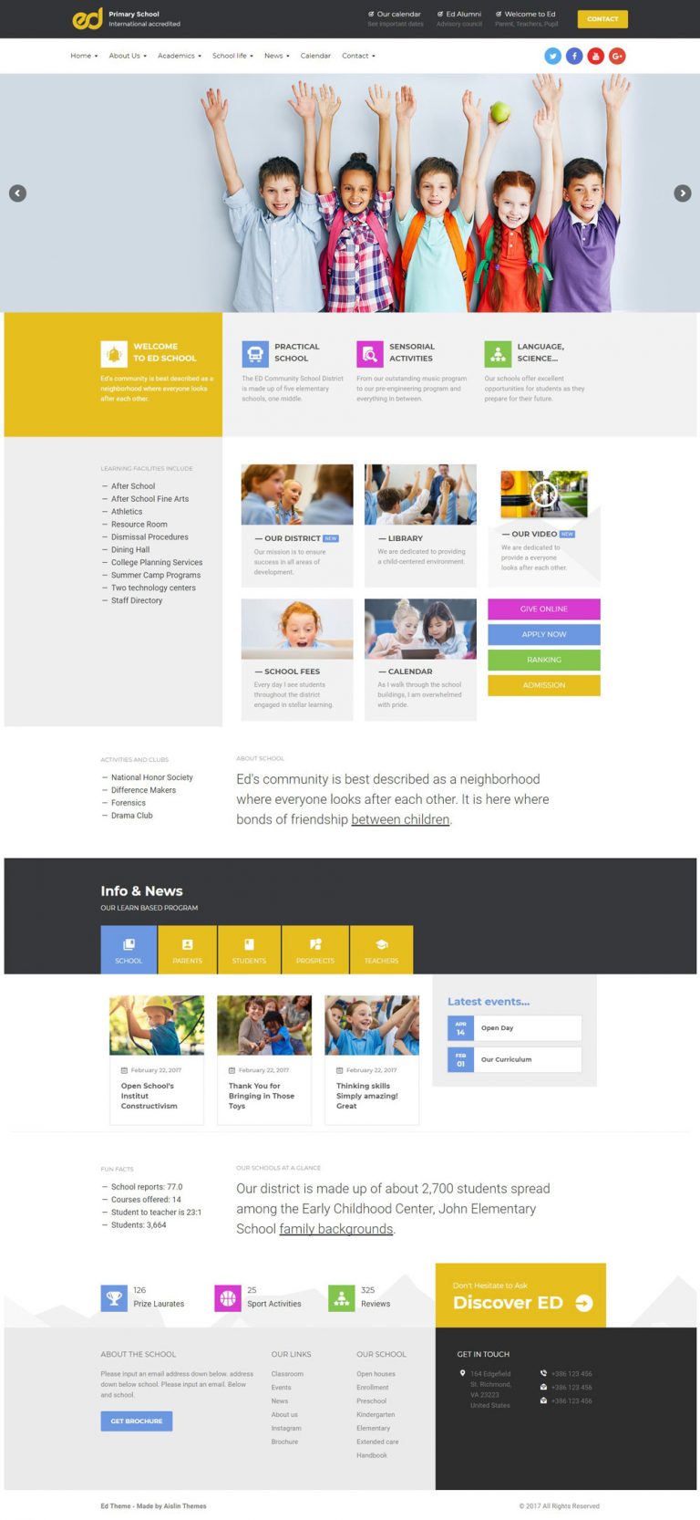 Modern and Creative School Website Designs for Inspiration