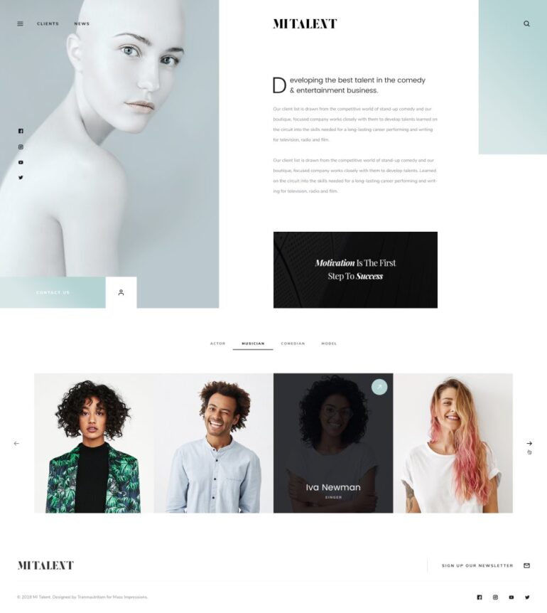 MI Talent - Free PSD Website Template for Agencies