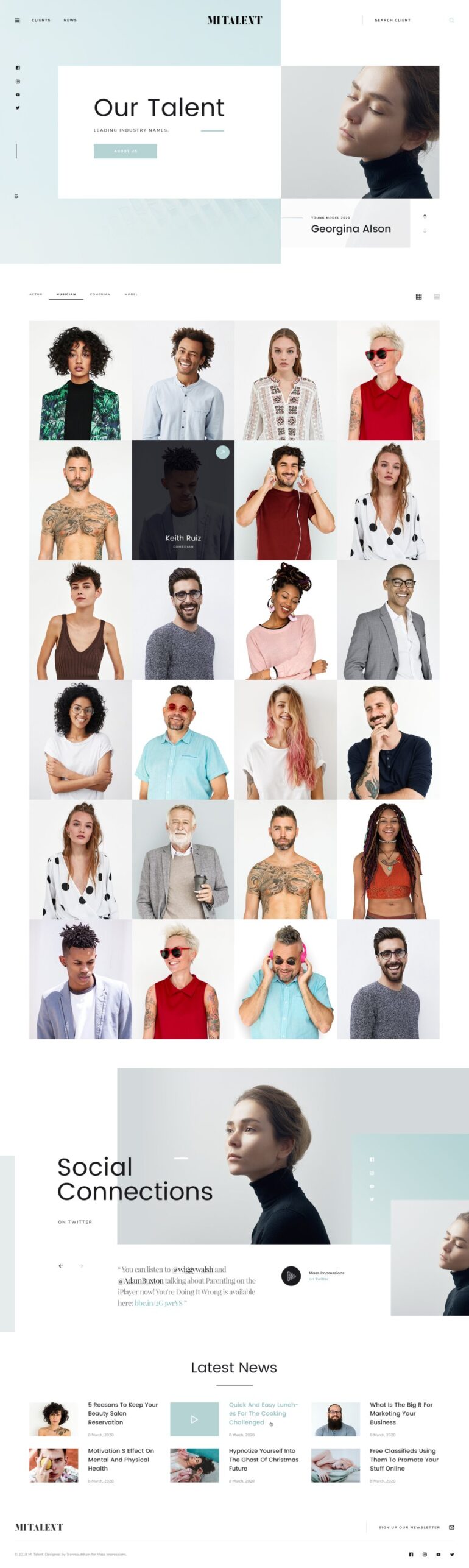 MI Talent - Free PSD Website Template for Agencies