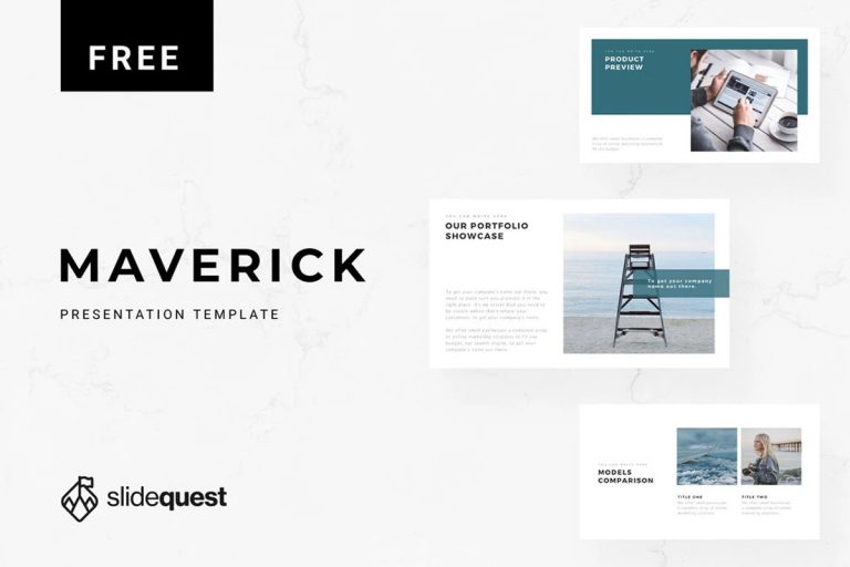 SLIDEQUEST: Maverick Free Minimal Presentation Template