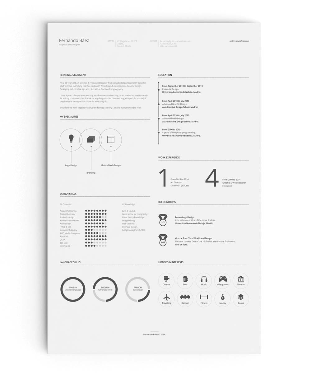 Free Minimal Resume Template
