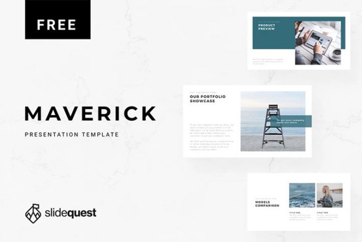 SLIDEQUEST: Maverick Free Minimal Presentation Template