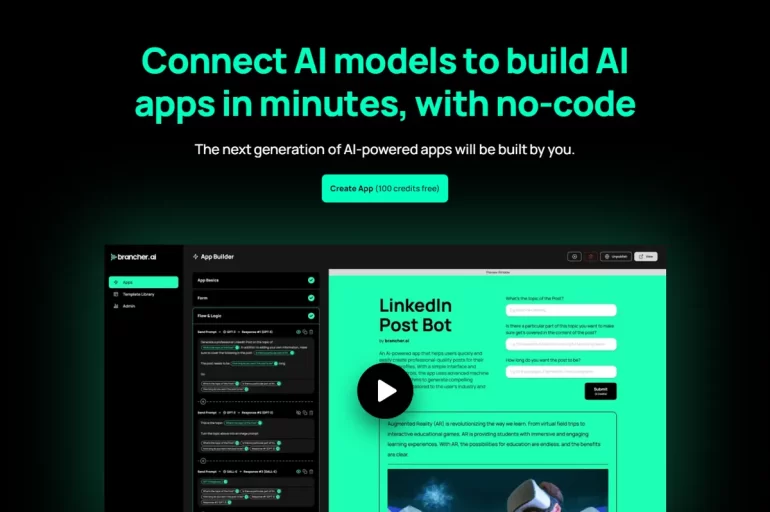 Brancher AI: Build and Share Apps Without Coding.